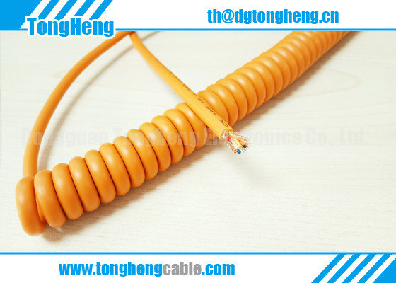 China Light Duty Auxiliary Switch Long Flex Life TPU Coiled Cable supplier