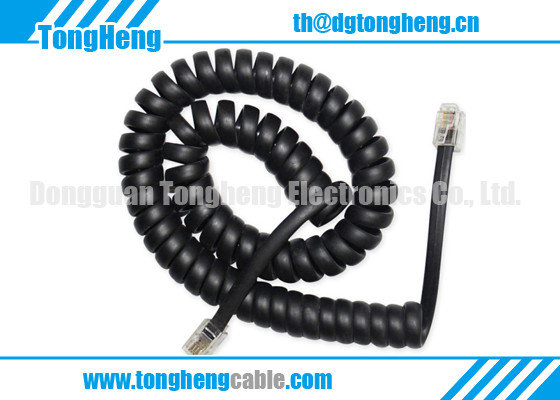 China Good Price Crystal Plug Mounted Spiral Power Cord supplier