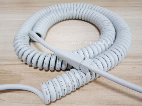 China UL20279 TPU Medical Handset Curl Spiral Cable supplier