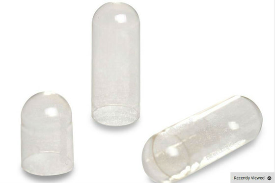 Size 2 Empty Medicine Capsules With Gelatin Material Transparent Color 1000 Pieces / Carton