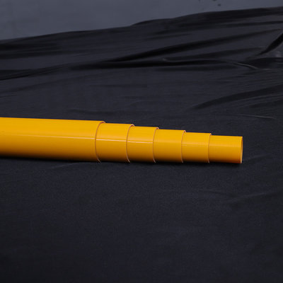 Yellow High Rigidity Telescopic Fiberglass Poles / 6k Tapered Fiberglass Tube