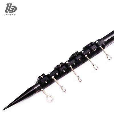Retractable Black Carbon Fiber Outrigger Poles For Sport Fishing Yacht 24 Feet