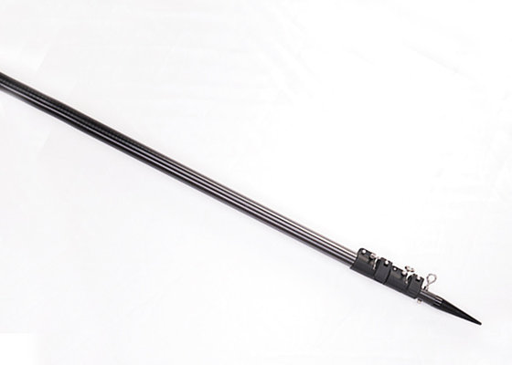 Waterproof Fishing Boat Outriggers , Black Tapered Carbon Fiber Tubes
