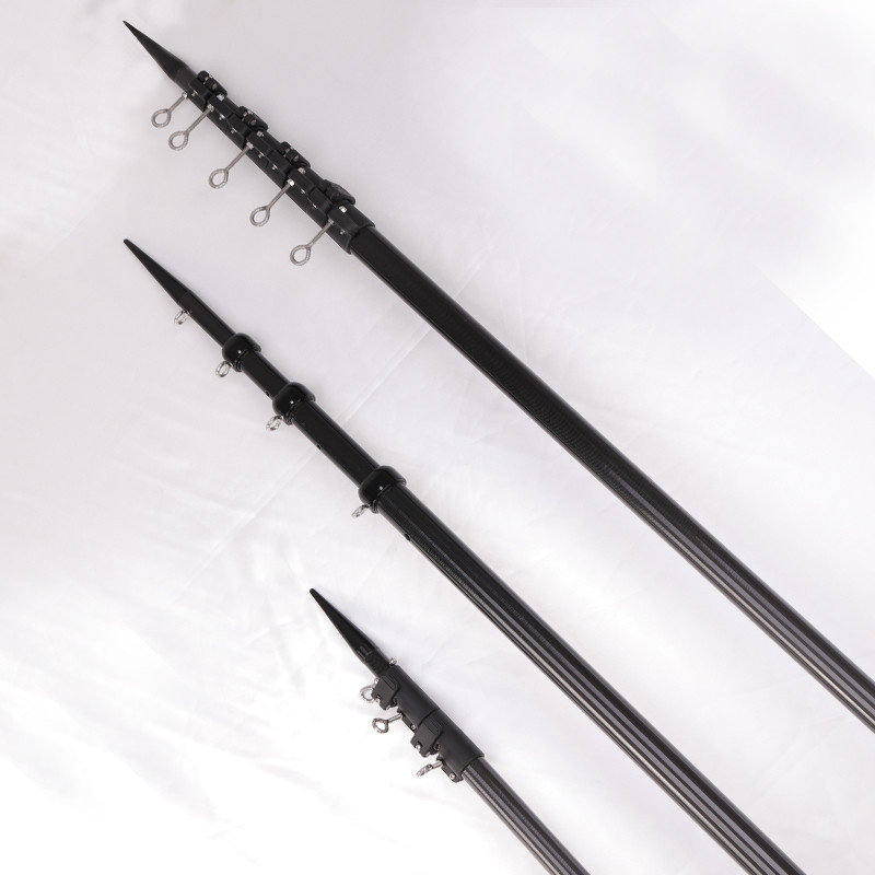 Short Lead 18ft High Rigidity Carbon Fiber Poles / Black Carbon Fiber Outriggers