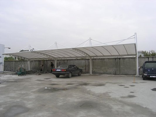 White Large Car Canopy Tents , Parking Shade Structure Fire Resistant