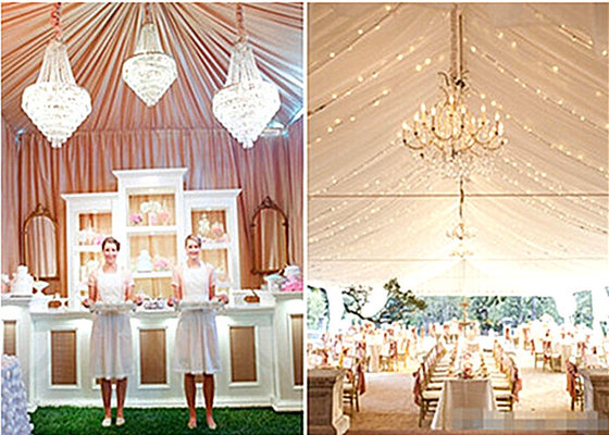PVC White Fabric Outdoor Wedding Tent Rental , Big Wedding Tents Aluminum Frame