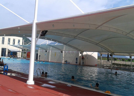 Outdoor Tensile Membrane Structure With High Tensile Fabric For Swimming Center