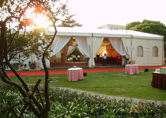 Strong White Wedding Tent For Rent For Parties With Roof Linings / Curtains