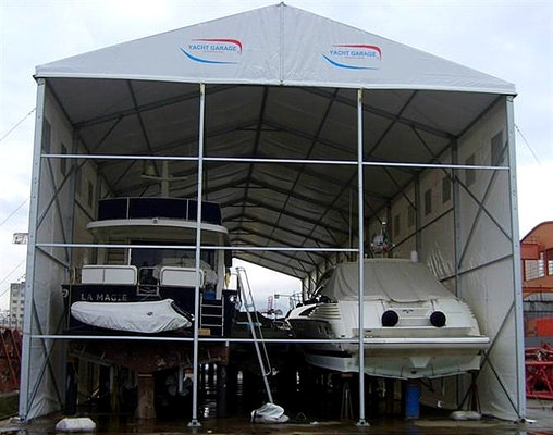 15x6m Outdoor Warehouse Tents , Temporary Boat Storage Shelters Aluminum Frame