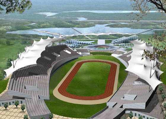 Sun Proof Architectural Fabric Structures Stadium Awning For Outdoor Sports