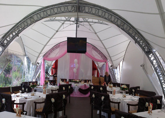 Q235 Steel Frame Outdoor Fabric Shade Structures For Public Sun Shade