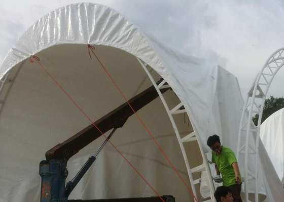 Steel Shade Structures Arch Tents , Large Sun Shades Outdoor For Public Areas