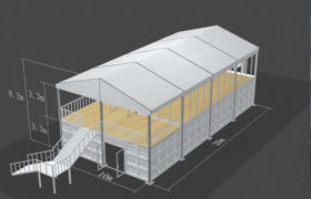 Temporary Double Decker Tents Fabric Storage Shelter Room With White Roof Cover