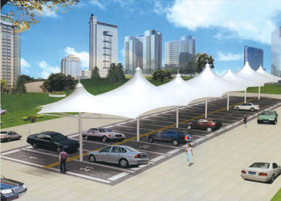Custom Double Car Canopy Double Side , Steel Shade Structures For Garage