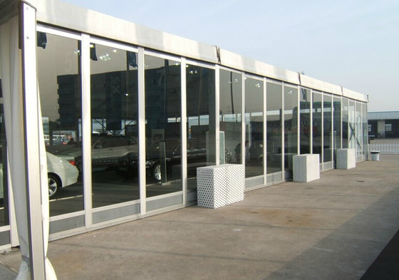 Glass Wall Carton Fair Trade Show Tents 15M X 35M White Roof Cover 5 Years Guarantee