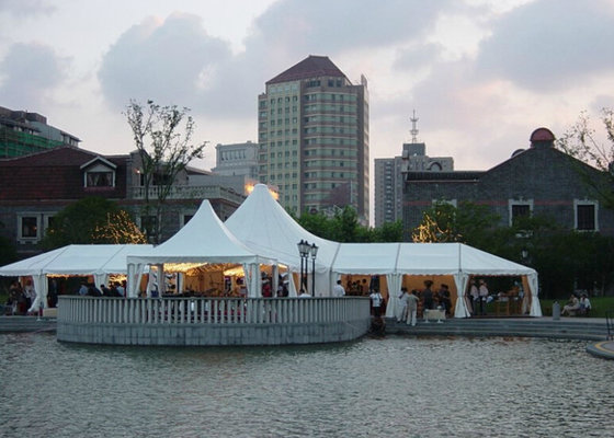High Peak Shape Wedding Party Tents Canopy 10M X 20M White Ceiling 850G/㎡ White PVC Cover