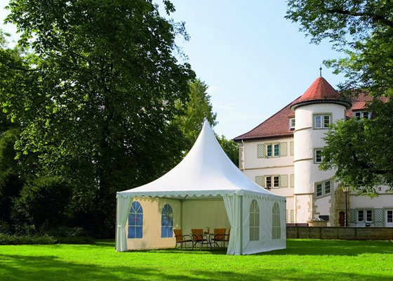 High Peak Pagoda Shape White Wedding Canopy 200 people With 100KM/H Wind Loading