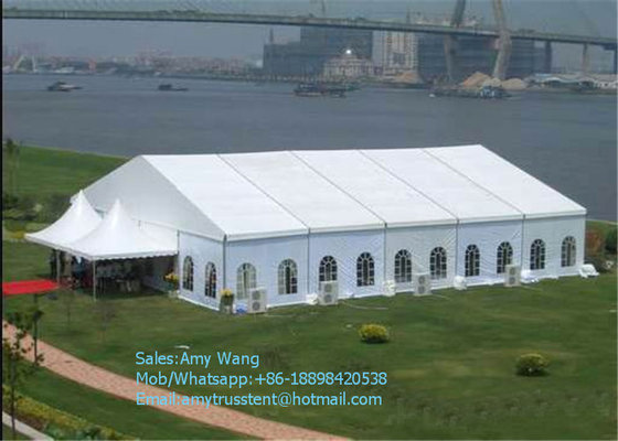 15m Arch Clear Span Tents With White ABS Wall For Luxury Party , Outside Event Tent