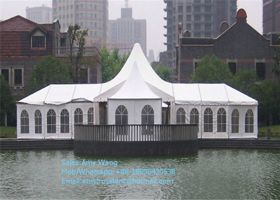Aluminum Polygon Party Tent Pop Up Tent For Tennis Swimming Pool With Colorful Lining