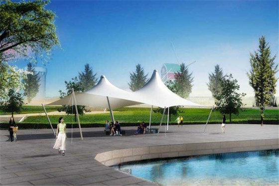 PVDF Tensile Membrane Structure Gymnasium Stadium Canopy Roofing With Custom Color