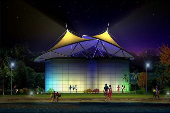 Sun Shade Tension Membrane Structures For Car Parking With PVDF Roof Cover