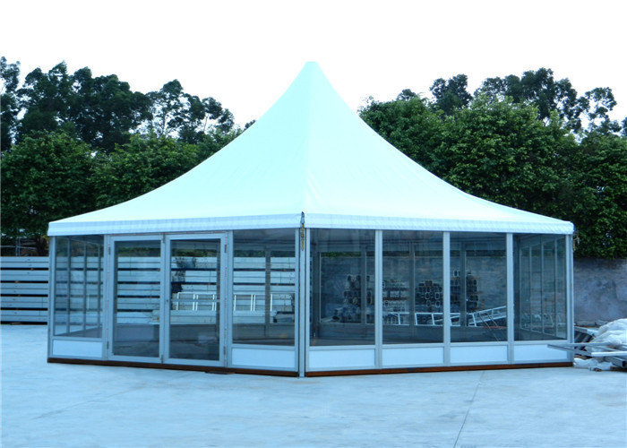 Waterproof Marquee Pagoda Outdoor Tent Canopy Hexagonal Tent With Glass Wall