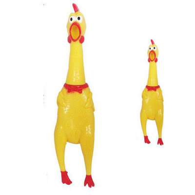 Screaming Yellow Rubber Chicken Pet Dog Toys Squeak Squeaker Chew Toy Gift