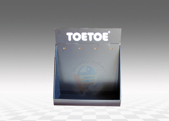 Durable Paper Cardboard Counter Display With 4 Plastic Hooks For Socks supplier