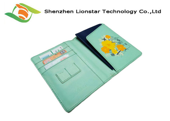 Handmade Leather Craft Gifts , PU Leather Passport Holder Travel Wallet