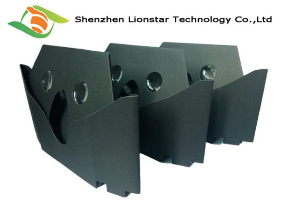 Black Cardboard Vr Virtual Reality Glasses Greeting Card Style 25MM PMMA Lens