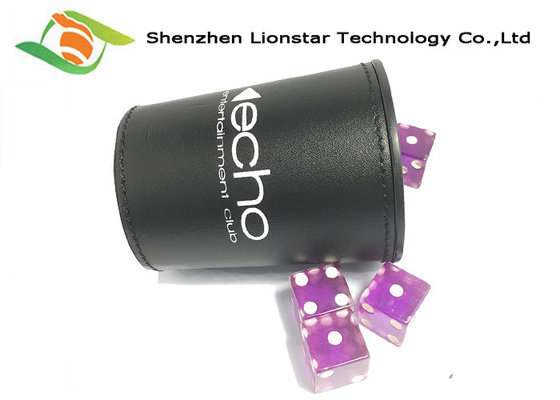 Funny Game PVC / Leather Dice Shaker Durable And Soft With Company Logo