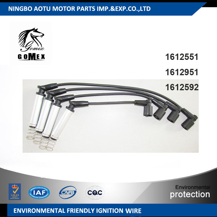 High voltage silicone Ignition wire set, ignition cable kit, spark plug wire 1612551,1612951,1612592 for OPEL