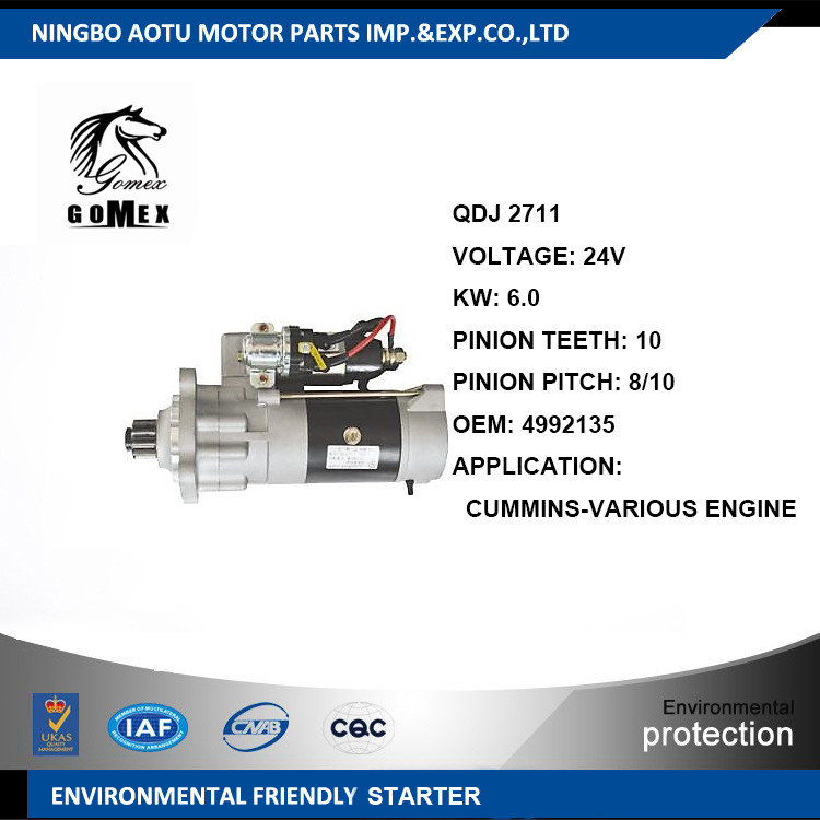 High Performance Car Parts Auto Starter Motor , 4992135 Cummins Starter Motor For Engine