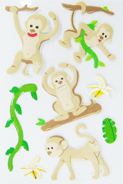Custom 3D Animal Dimensional Puffy Stickers For children Cartoon Design