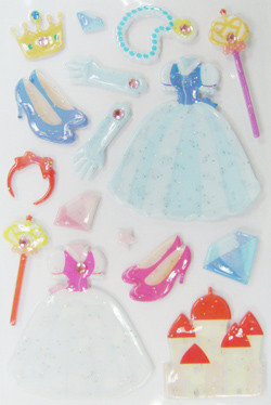 Lovable Japanese Puffy Stickers 3D Princess For Mobile Phone