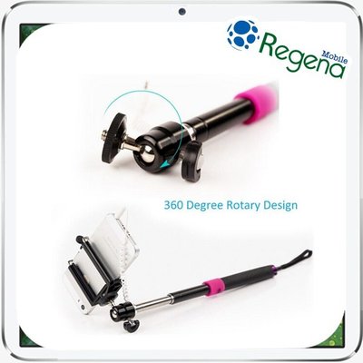 Extendable Handheld Monopod Cell Phone Selfie Pole With Inbuilt Remote Cable