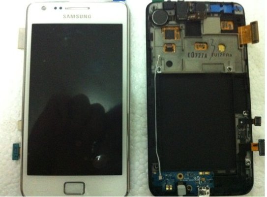 White Samsung Galaxy S2 Front Cover Assembly Mobile Phone Replacement Parts