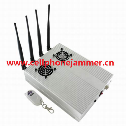 Adjustable Remote Control High Power Desktop Cell Phone Jammer with 2 Cooler Fans