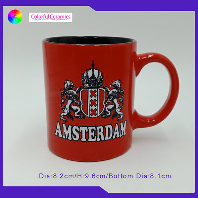 Leisure Cafe Custom Printed Ceramic Coffee Mugs Safety Lead Cadmium Free
