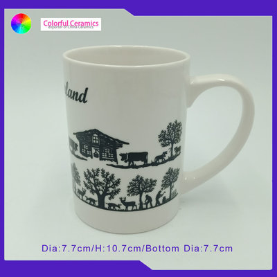 Personal Straight Decal Coffee Mug White Ceramic Embossed Coffee Mugs