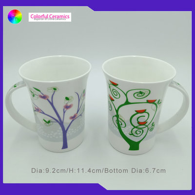 Straight Custom Ceramic Coffee Mugs Hand Painting Love Tree Pattern