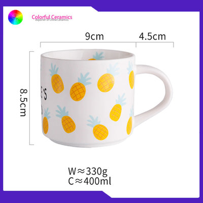 Office Lovely Pineapple Personalized Ceramic Mugs Household Stackable