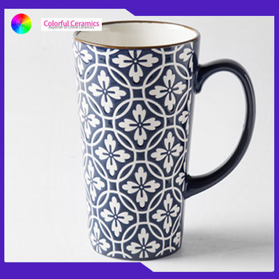 440ml Stoneware Coffee Mugs Large Capacity Tall With Personalised Logo