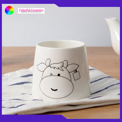 Food Contact Safe Promotional Ceramic Travel Mug Low Water Absorption Durable