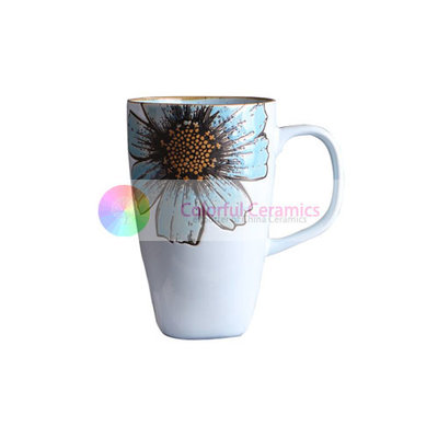 550ml Hand Painted Ceramic Coffee Mugs Personalized Tall 9cm*14.8cm
