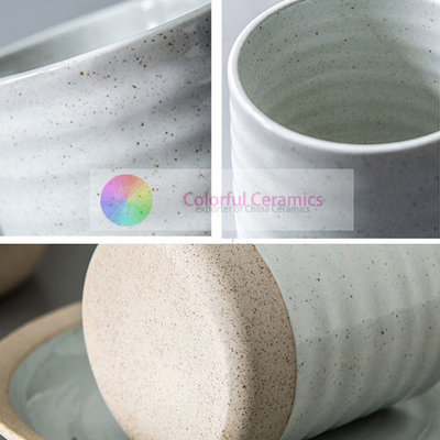 500ml Large Ceramic Coffee Mugs Sesame Dot Pattern Microwave Dishwasher Use