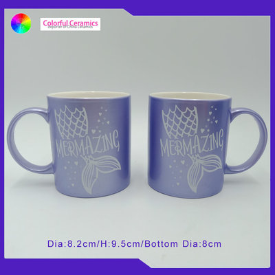 Glaze Spraying Custom Ceramic Coffee Mugs Sea Maid Pattern Gift Use