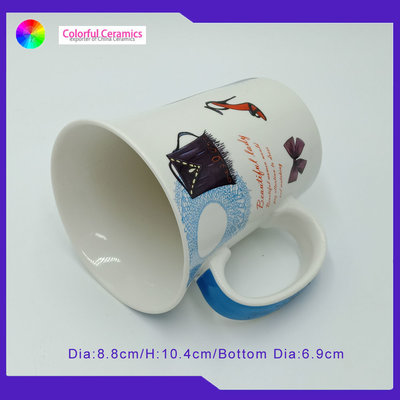 Funny Decal Bone China Coffee Cups Personalised Ceramic Travel Mug