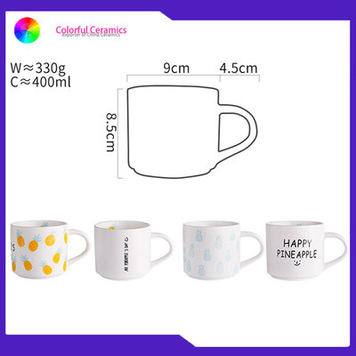Office Lovely Pineapple Personalized Ceramic Mugs Household Stackable