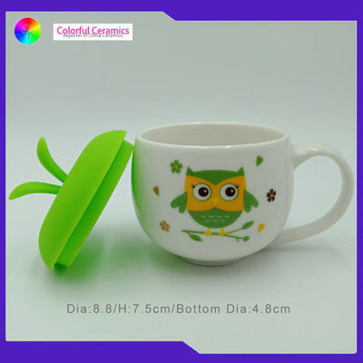 Personalised Ceramic Coffee Mug Set Food Contact Safe With Silicnon Lid